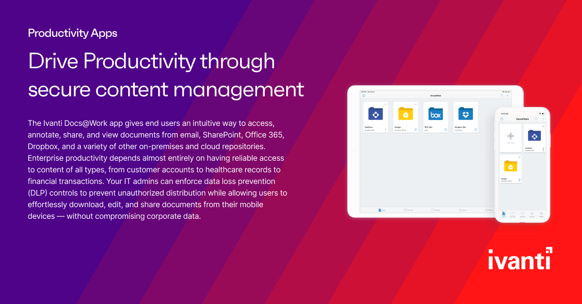 Securely Access Work Documents w/ Docs@Work | Ivanti